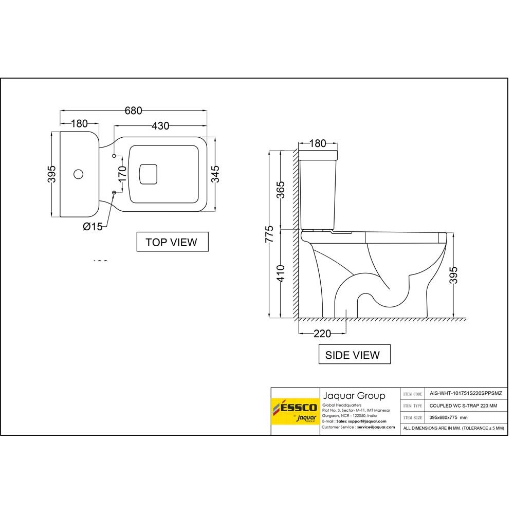 Essco Aspire Two Pc. Toilet Seat | S-Trap | Soft Cose Cover