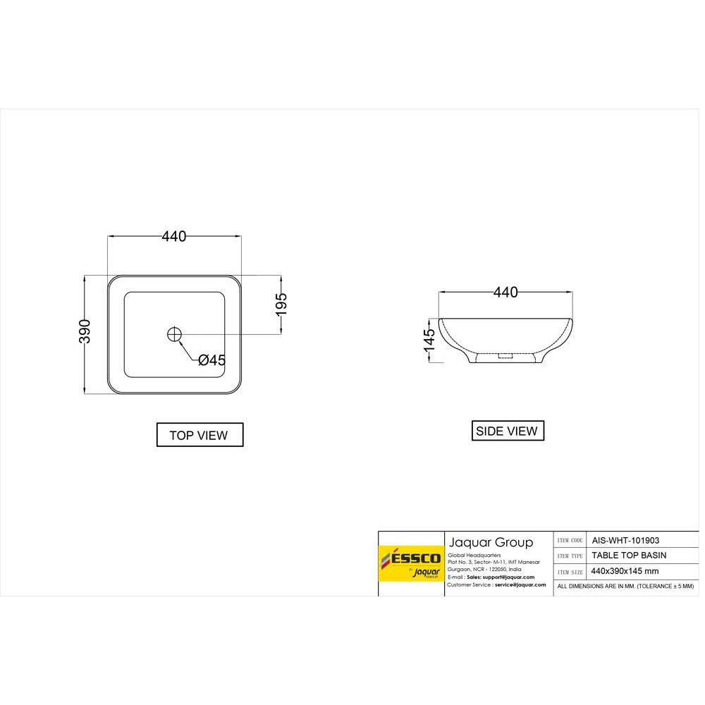 Table Top Basin | Aspire | Essco