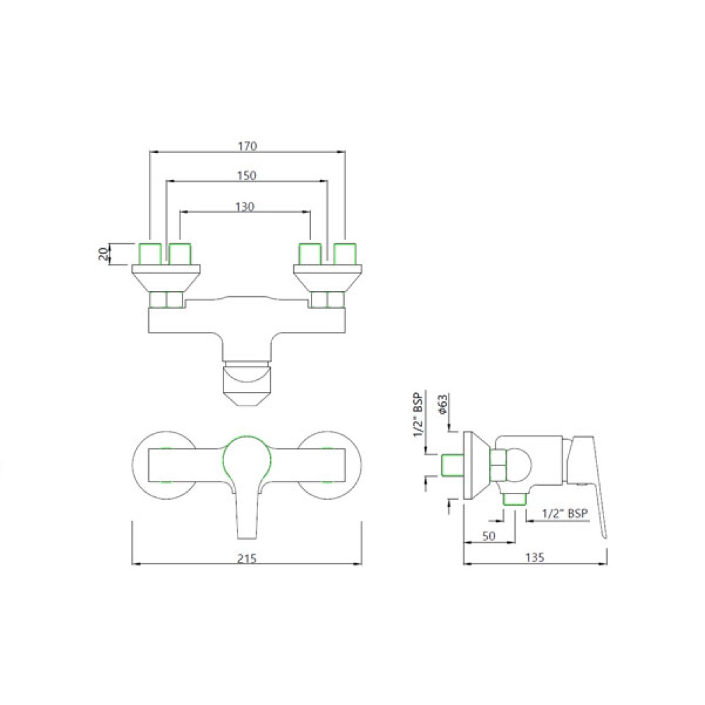 Single Lever Exposed Shower Mixer